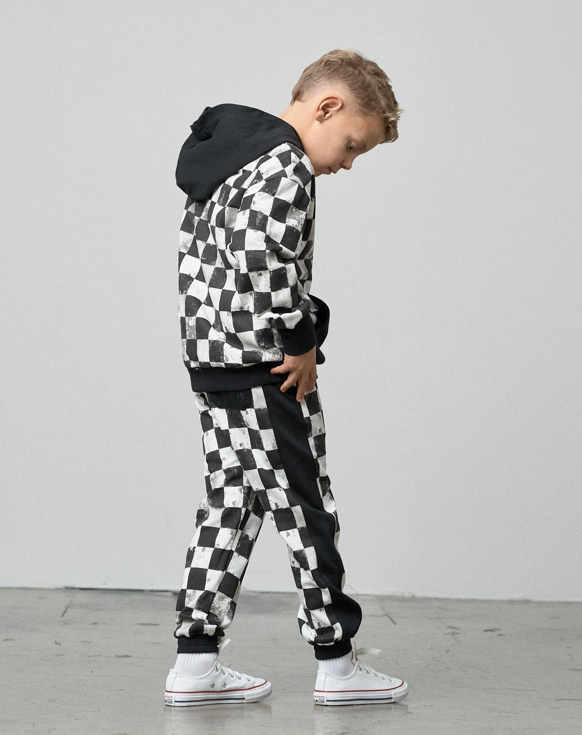 Checkered Sweatpant - Black
