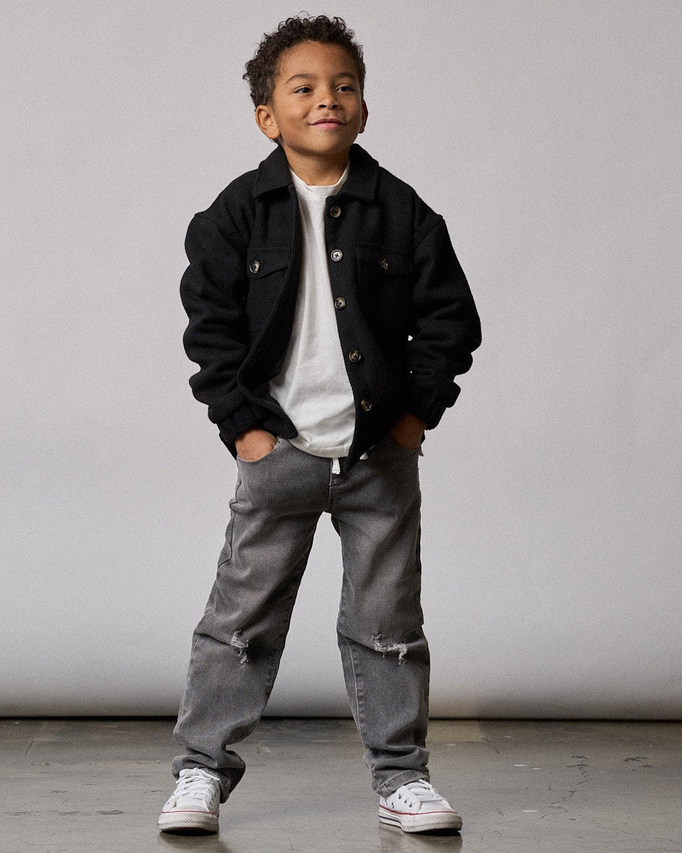 Kids Black Shacket - Little Bipsy