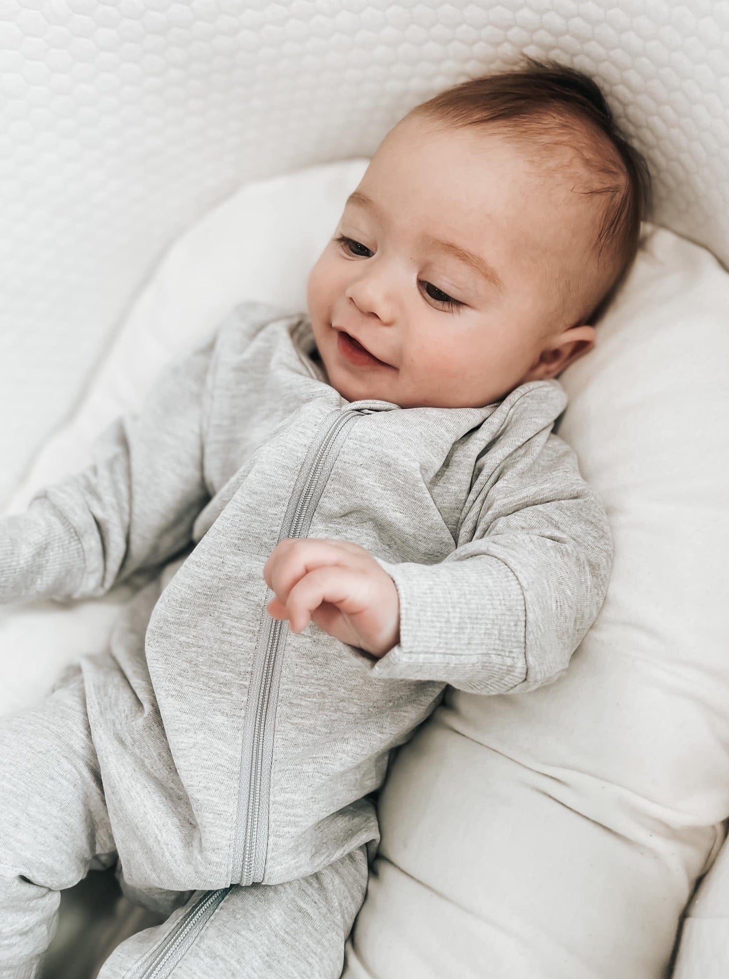 Kids 2 Way Zip Baby Romper - Grey - Little Bipsy